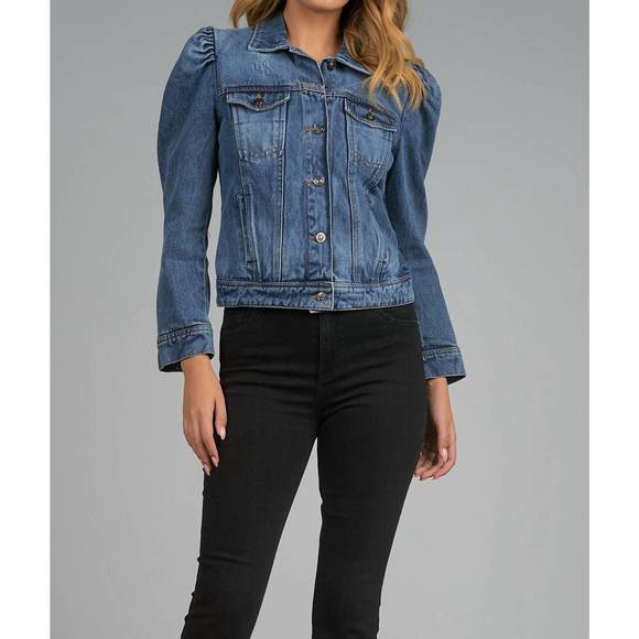 Elan | Jackets & Coats | New Elan Piper Puff Sleeve Denim Jacket In ...